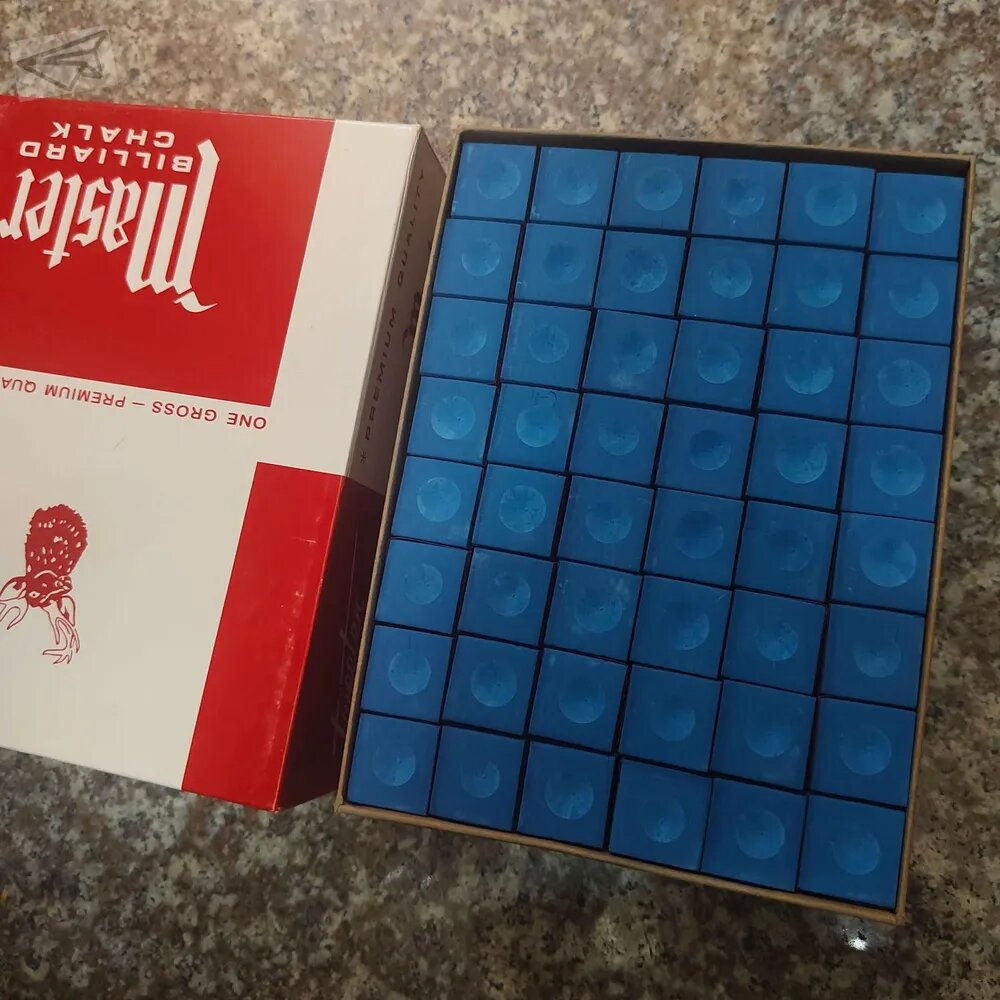 Мел для бильярда Master Billiard Chalk Blue 144 шт. Синий мел для кия