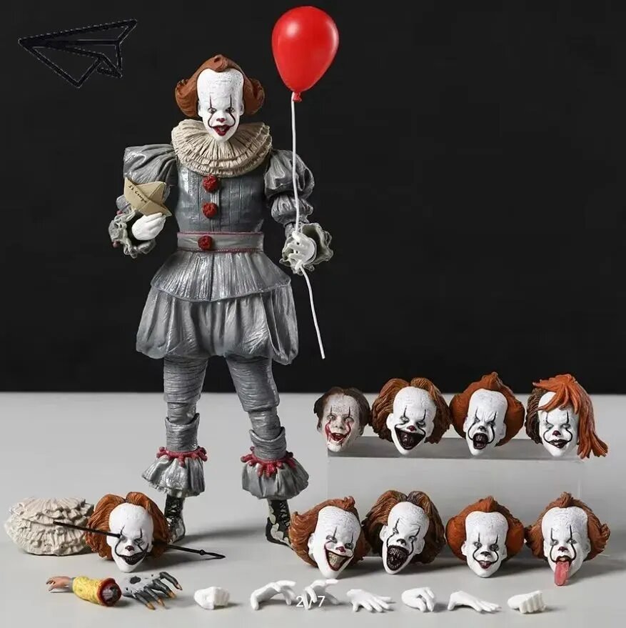 Фигурка NECA ОНО Клоун Пеннивайз (NECA. IT. The many faces of Pennywise) Коллекционная фигурка с аксессуарами, ABS пластик