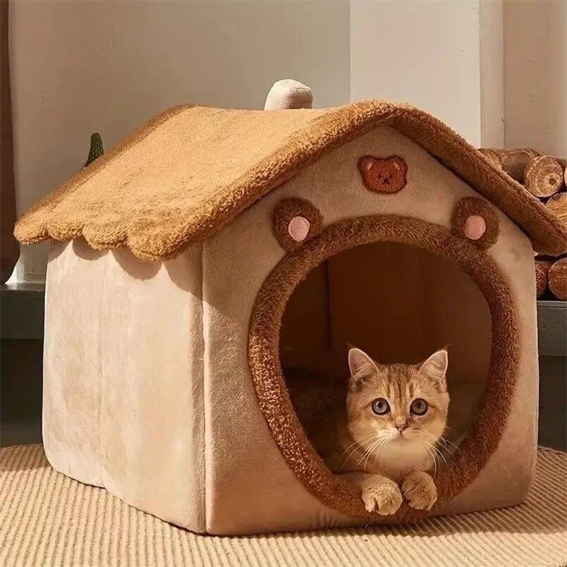 Клиника для кошек, подходящая для любого времени года Зимняя теплая клиника для маленьких собак Съемная моющаяся подстилка для домашних животных