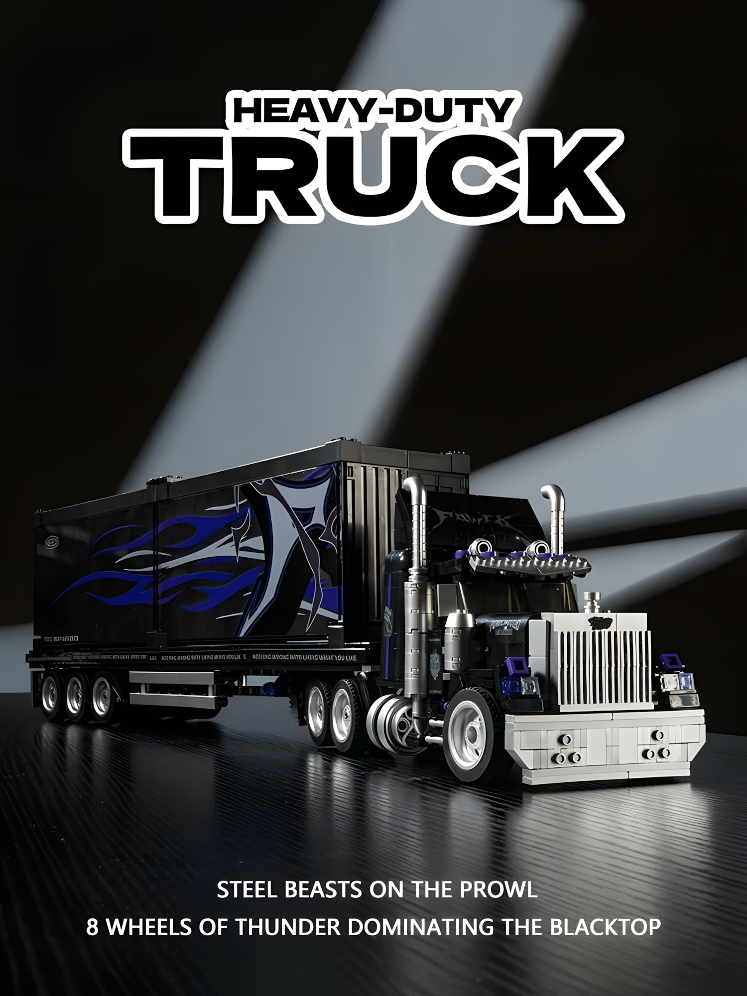 Конструктор HAPPY BUILD PB8829 "Американский грузовик", игрушечная машинка, Детский подарочный набор (1531 деталей)