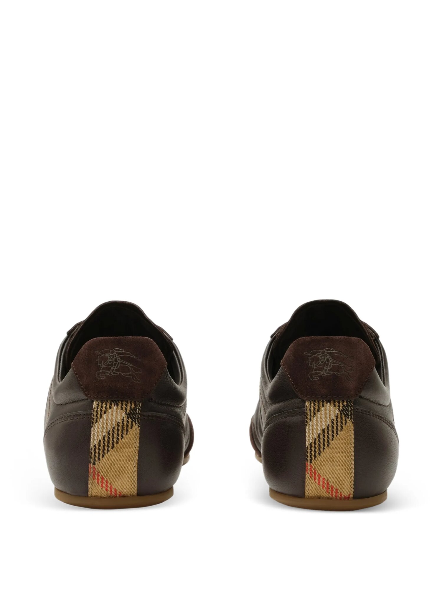 Кроссовки BURBERRY Leather Knight Runner sneakers​, размер 37, коричневый — фото 1