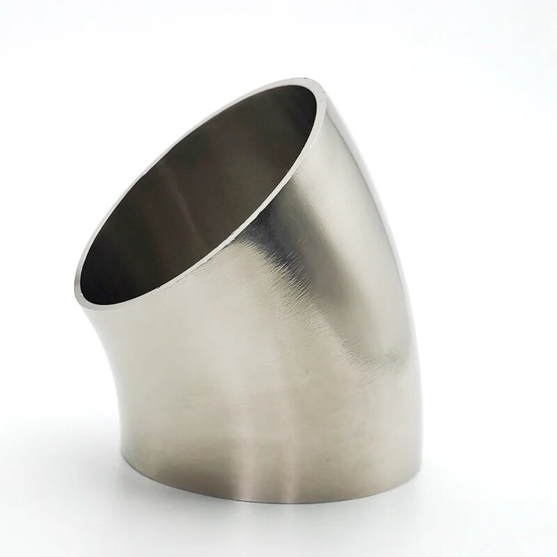 Локоть санитарный из нержавеющей стали SS304, 45°, 102mm