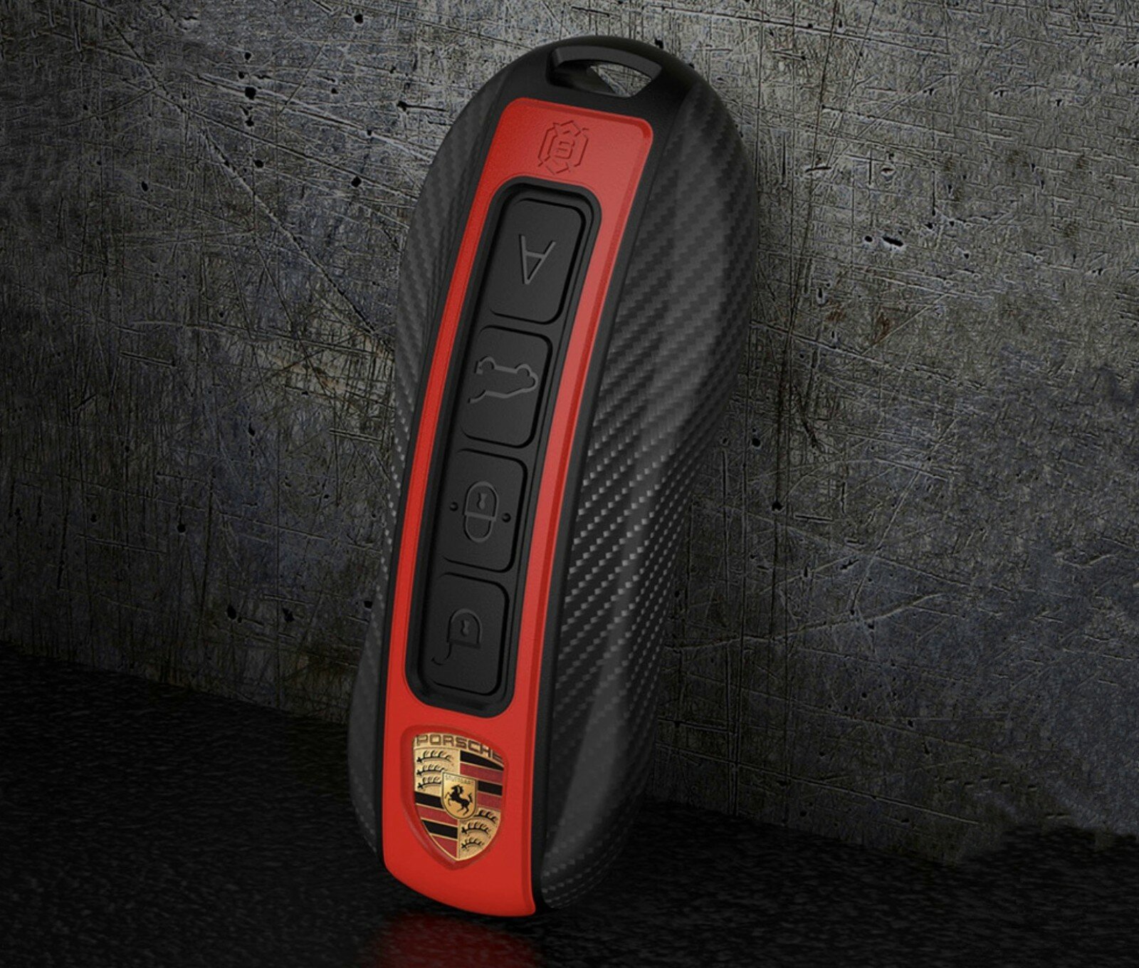 Чехол для смарт ключа MyPads M-195064 для Porsche Cayenne Macan Taycan Panamera 911 красный карбон