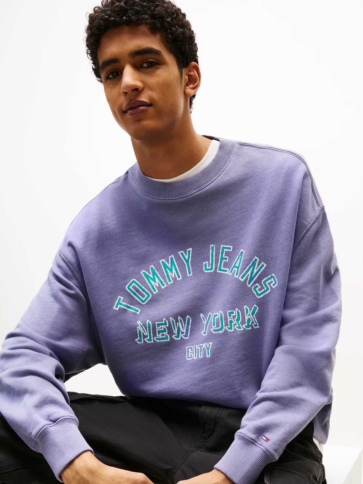 Свитшот Tommy Jeans, размер L, , синий — фото 1