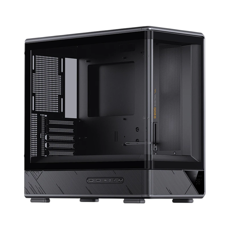 Корпус без блока Case JONSBO D200, Mini-Tower, TG, no fan, 2xUSB-A 3.0 + 1xUSB-C 3.2, mATX, mITX Black