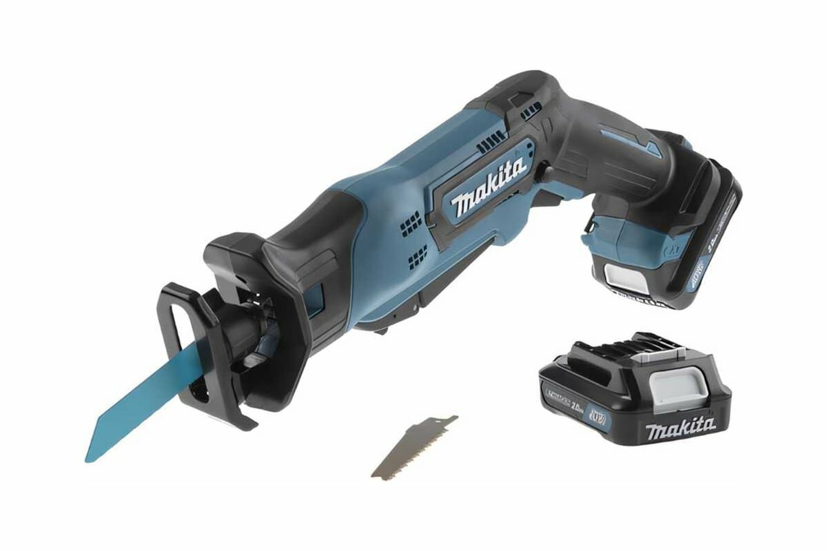 Пила сабельная аккумуляторная Makita JR103DWAE синий, 10,8 В, 3600 об/мин