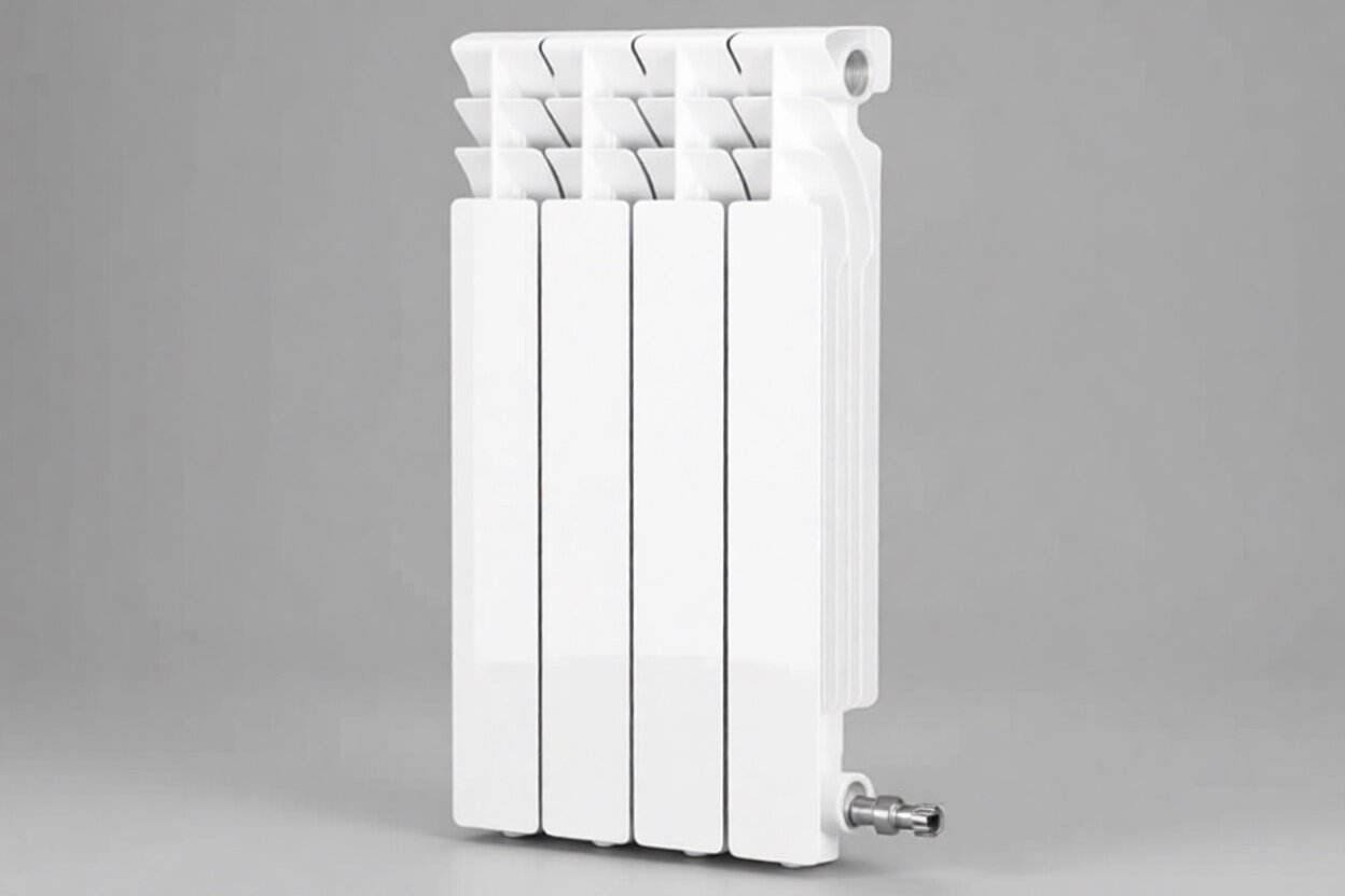Радиатор FIRENZE, алюминиевый, 4 секции, боковое подключение, белый
