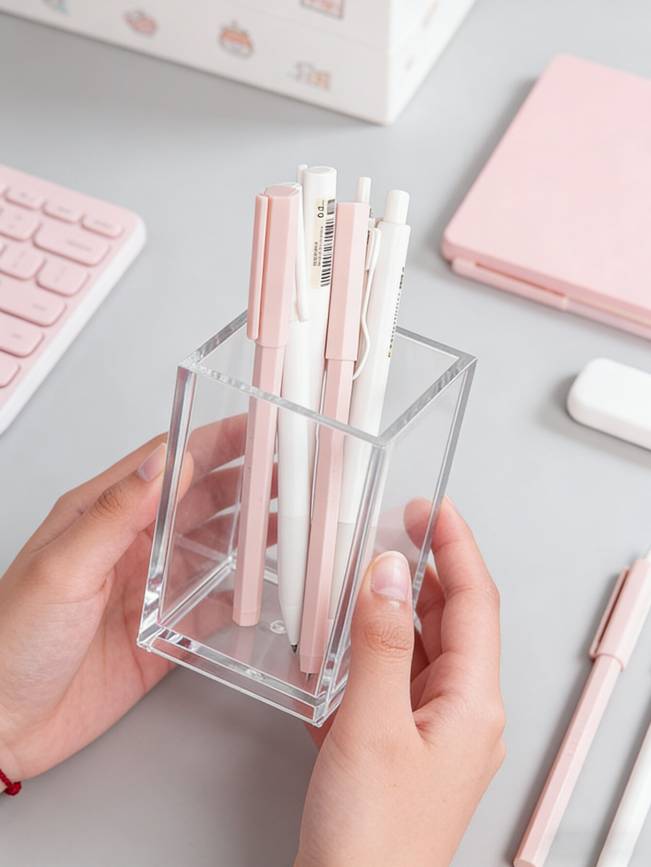 Акриловый стакан для ручек и карандашей, прочный настольный органайзер, современный дизайн, удобное хранение канцелярских принадлежностей для дома и офиса