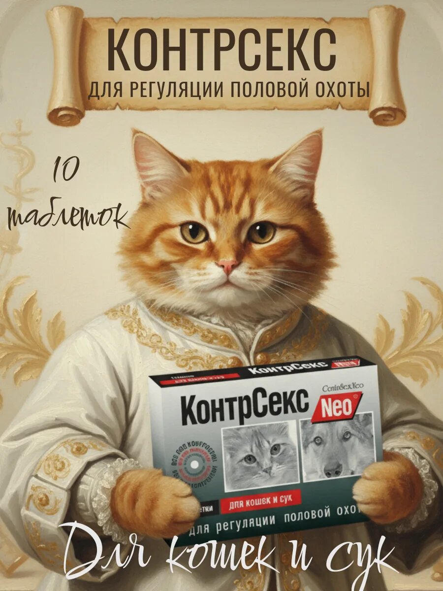 Таблетки Астрафарм "КонтрСекс NEO", для кошек, для собак, седативные. 10 шт.