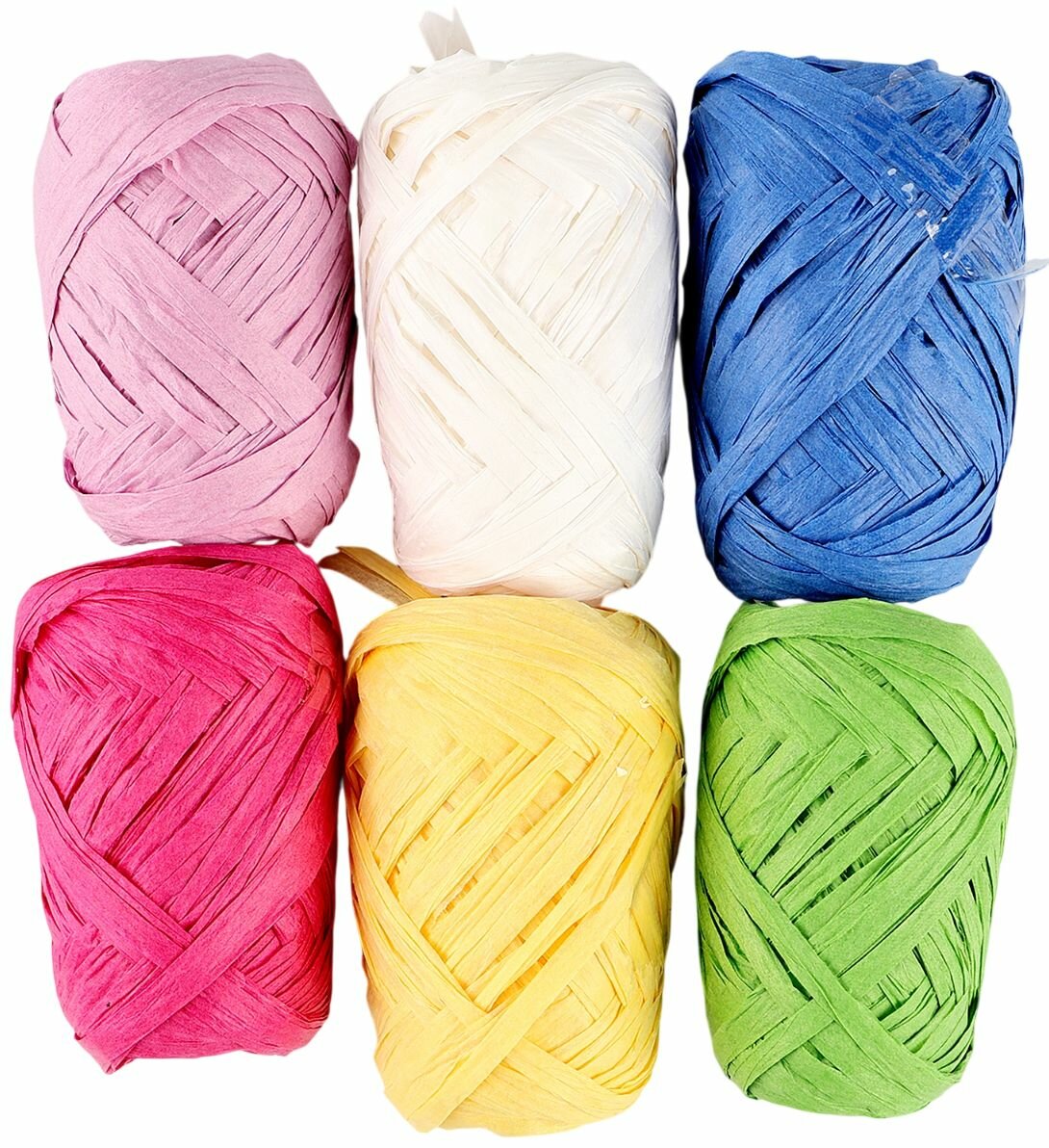 Лента упаковочная рафия для завязывания воздушных шаров, для подарков и цветов, набор 6 штук по 10 метров