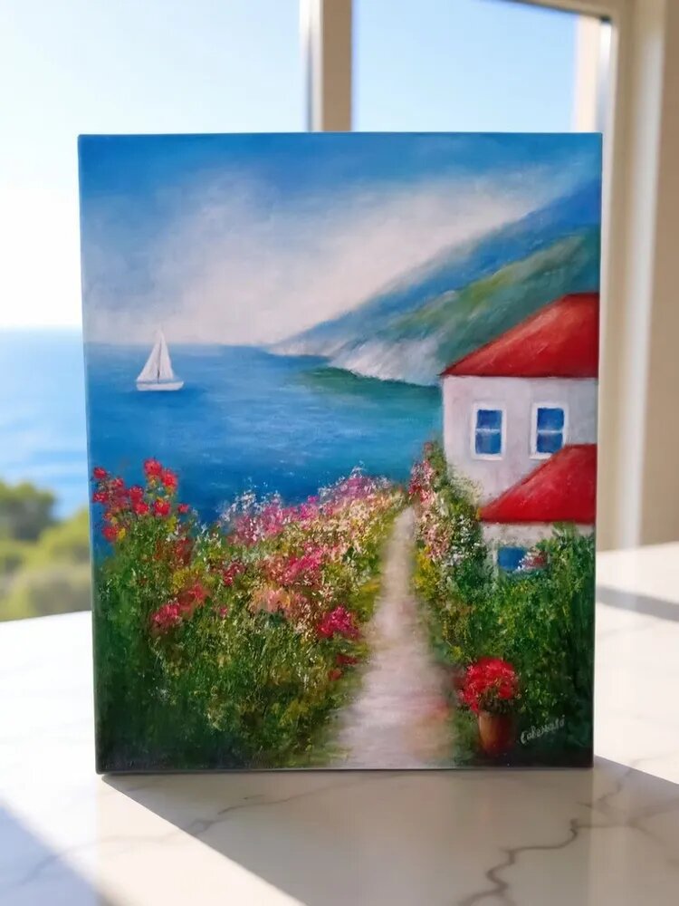 Картина маслом "Морской пейзаж". Ручная работа. Масло, холст на подрамнике. Размер холста 40*50.