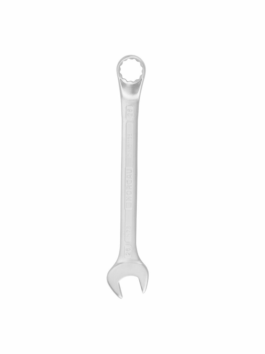 Ключ гаечный 26 мм NORGAU Industrial, HРM High precision machining 310 мм, рожковый и накидной профиль.