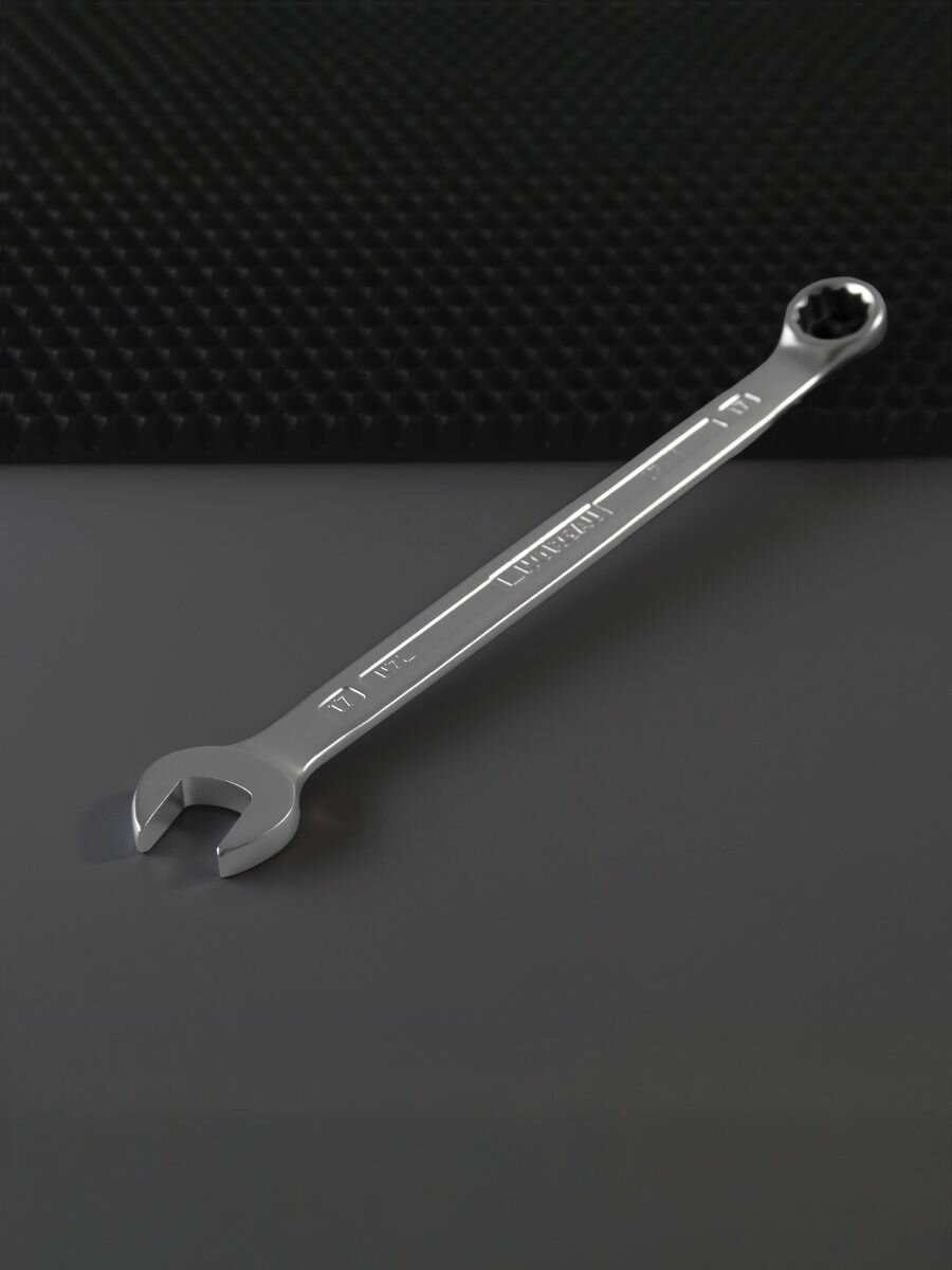 Гаечный ключ NORGAU Industrial HРM комбинированный удлиненный с рожковым и 12-гранным накидным профилем, 17 мм