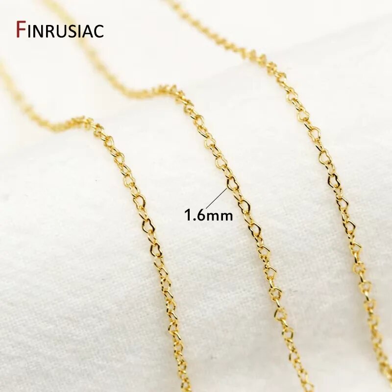 FINRUSIAC Позолоченная латунная цепочка в форме сердца для изготовления украшений
