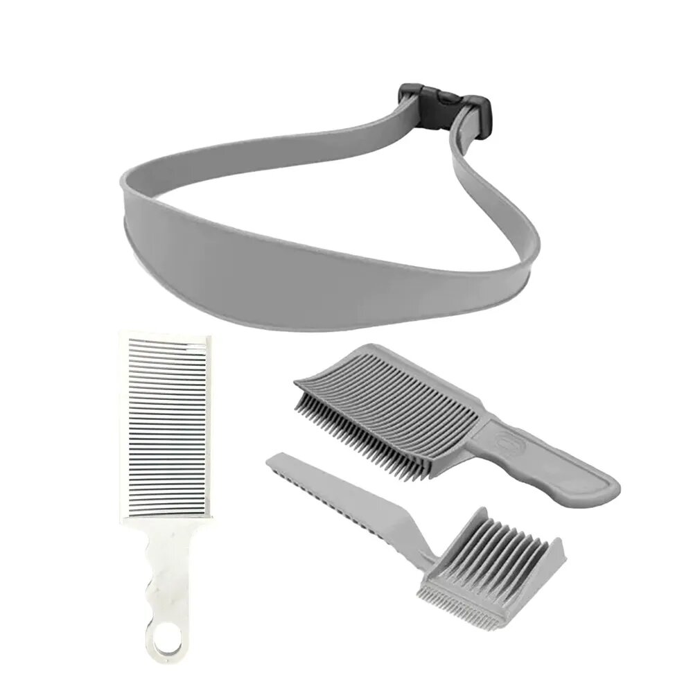 Набор парикмахерских гребней для фейд-стрижки 3 или 4 шт, силиконовый шаблон для шеи, изогнутый гребень для плавного перехода длины волос