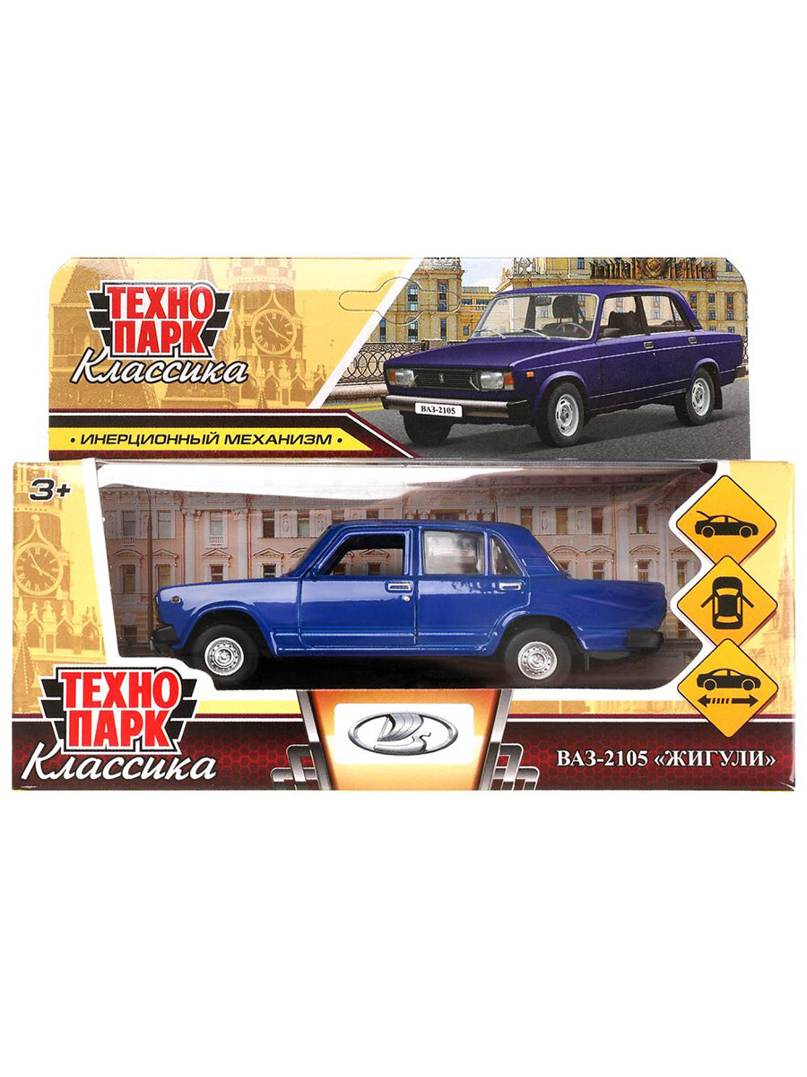 Технопарк Машина LADA ВАЗ-2105 1997 12 см синий, металл 2105-12-ОС с 3 лет