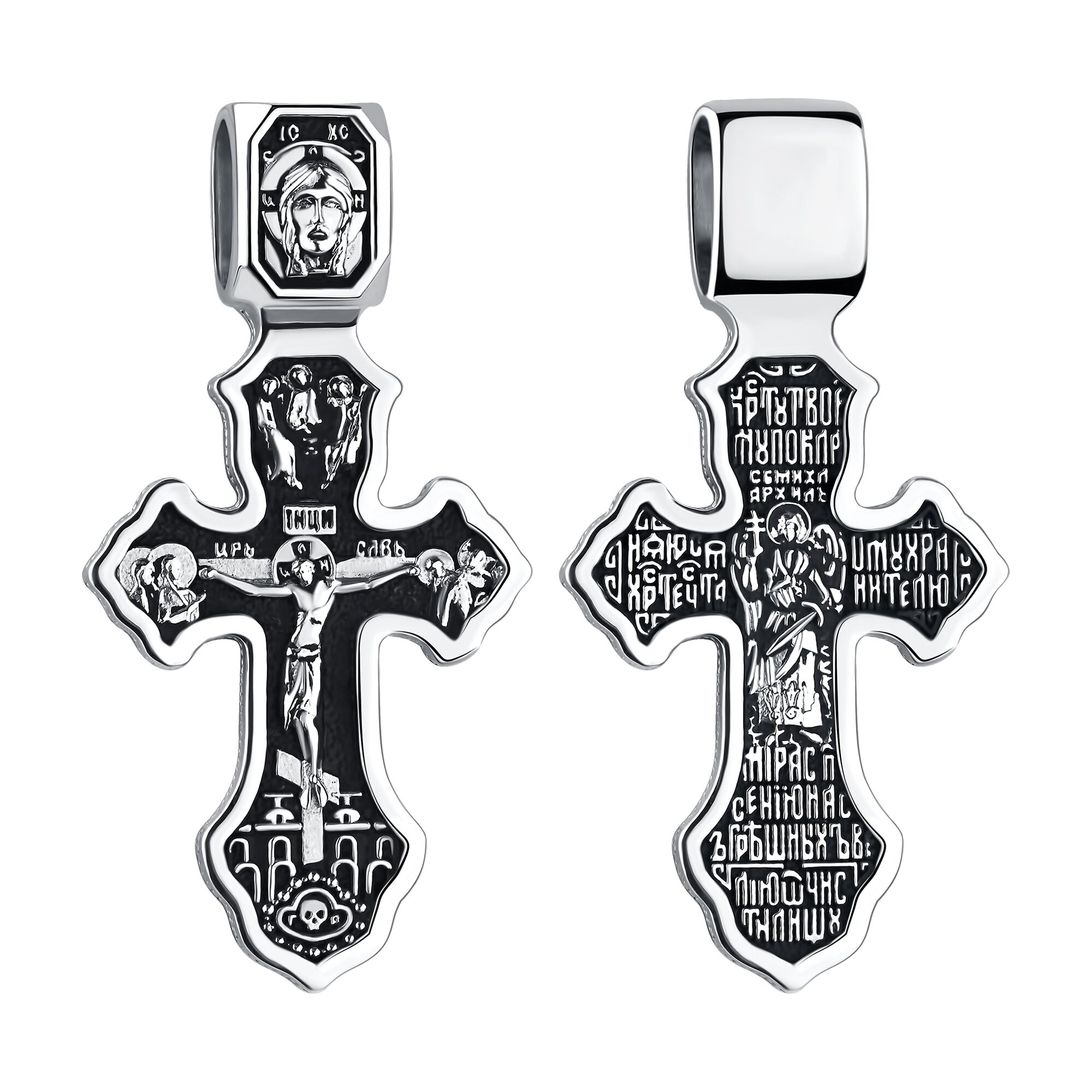 Крестик, серебро, 925 проба, родирование