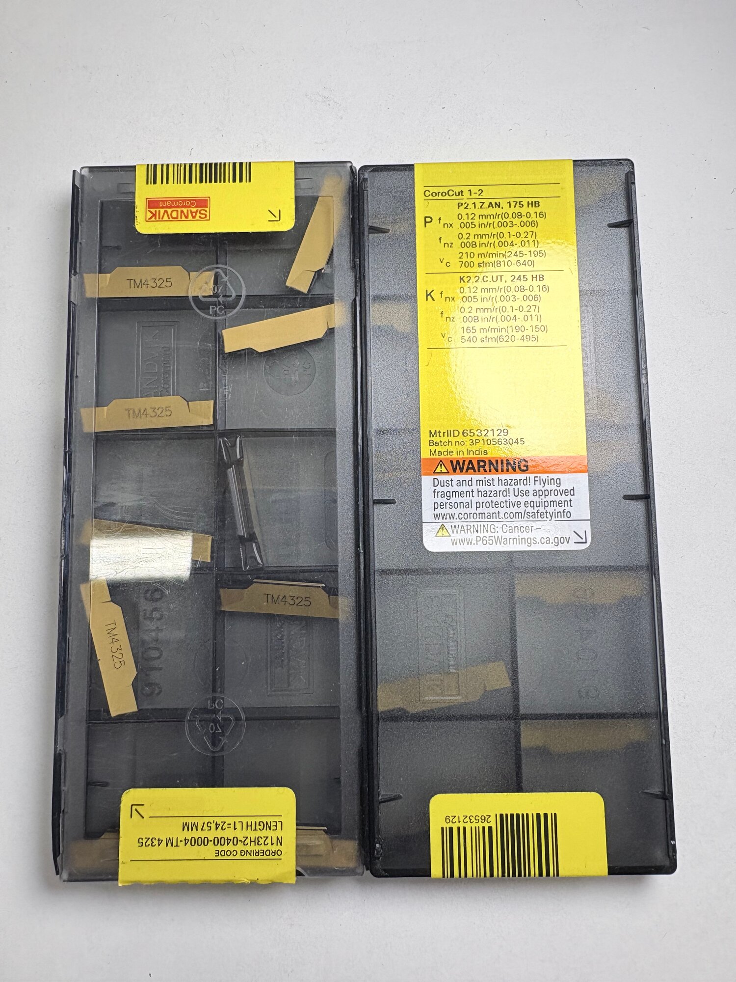 Sandvik Coromant N123H2-0400-0004-TM 4325 пластина отрезная для стали/нержавейки/чугуна (PMK) 10шт