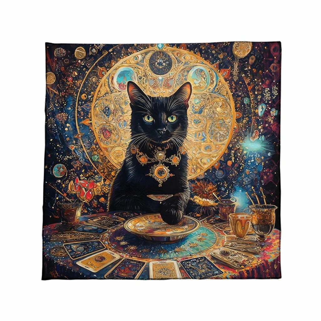 Скатерть для гадания на картах Таро, покрывающая стол, Коврик для настольной игры с предсказаниями Таро, Маятники квадратной формы, скатерть для алтаря