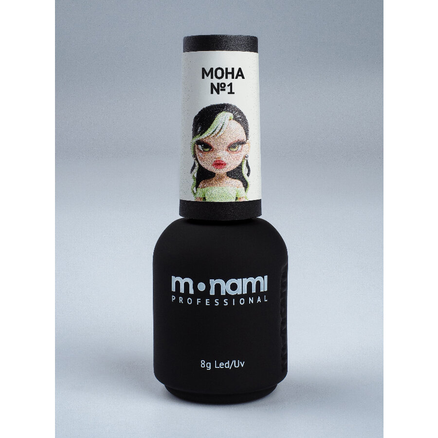 Гель-лак Monami Мона №1, полимеризация 60 с, лаймовый цвет, 8г