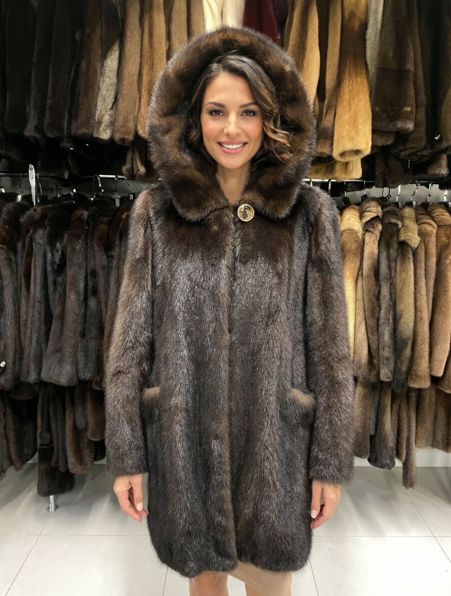 Шуба. Норка. Натуральная. С карманами 50- 52 р.