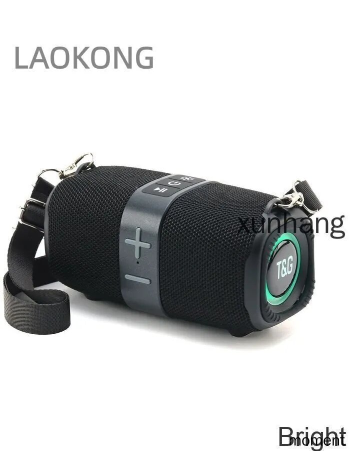 Портативная Bluetooth колонка T&G TG667 черная, с FM-радио и карабином