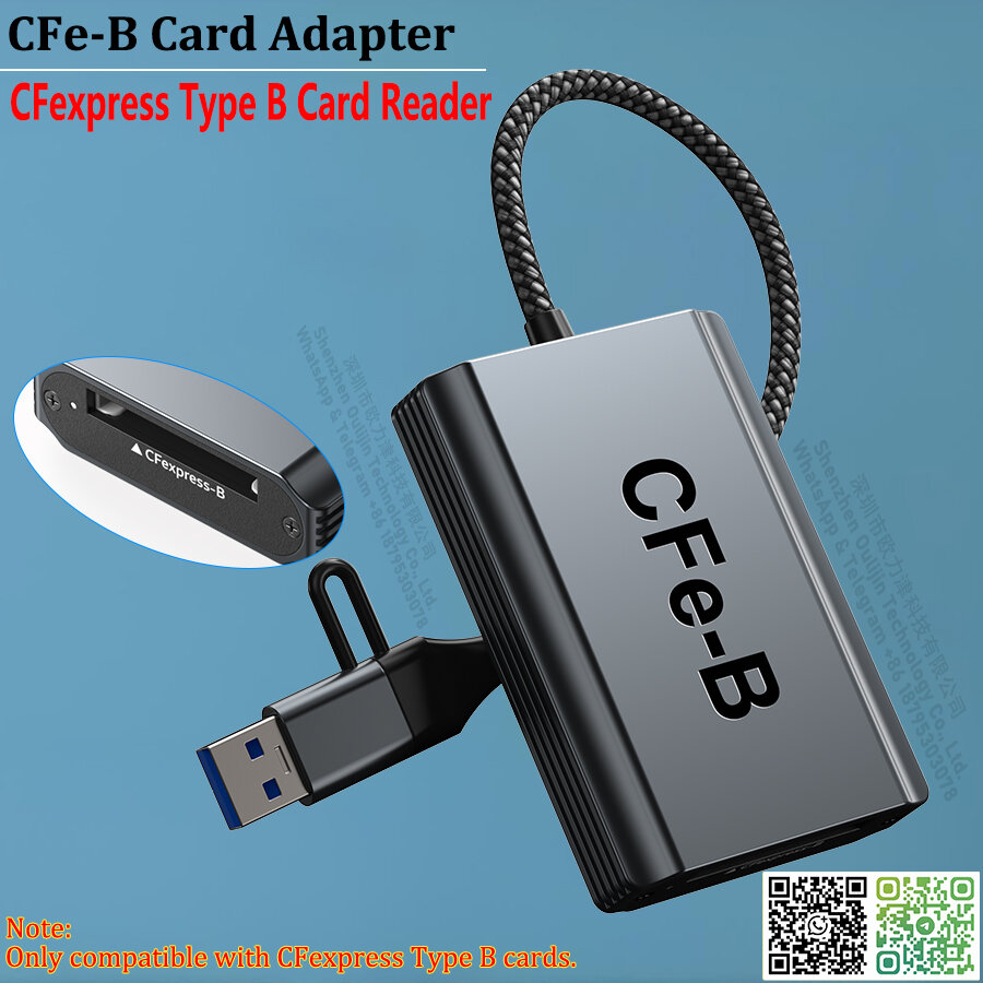 Кард-ридер CFexpress Type B USB 3.2 Gen2 10 Гбит/ с с двумя портами USB-A, USB-C, CFe-B для ноутбука, ПК
