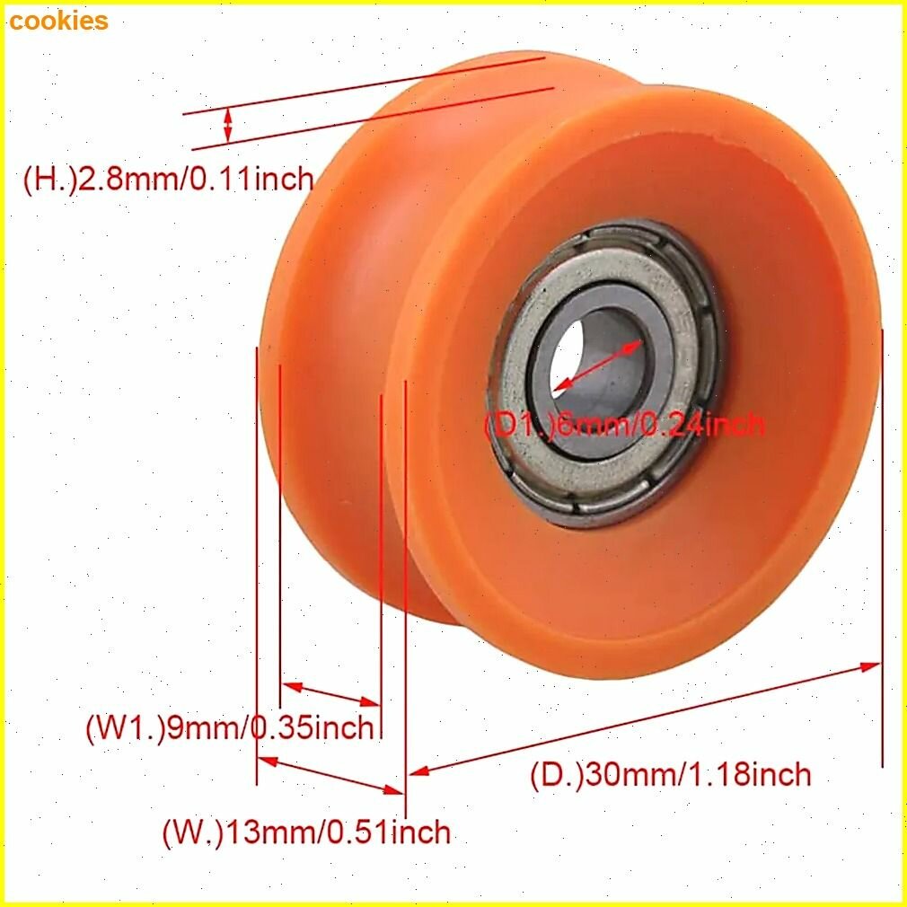 20 шт. 6X30X13 мм с пластиковым покрытием, герметичные подшипники, сталь 606Z, глубокая U-образная направляющая, направляющий ролик, шариков