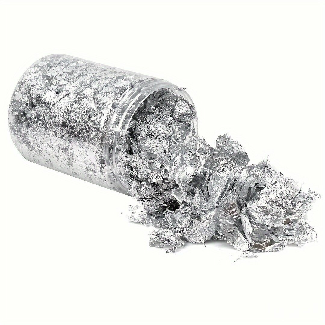 2 банки золотых листовых хлопьев - Имитированная поталь для ногтей, живописи, рукоделия, смолы и украшений