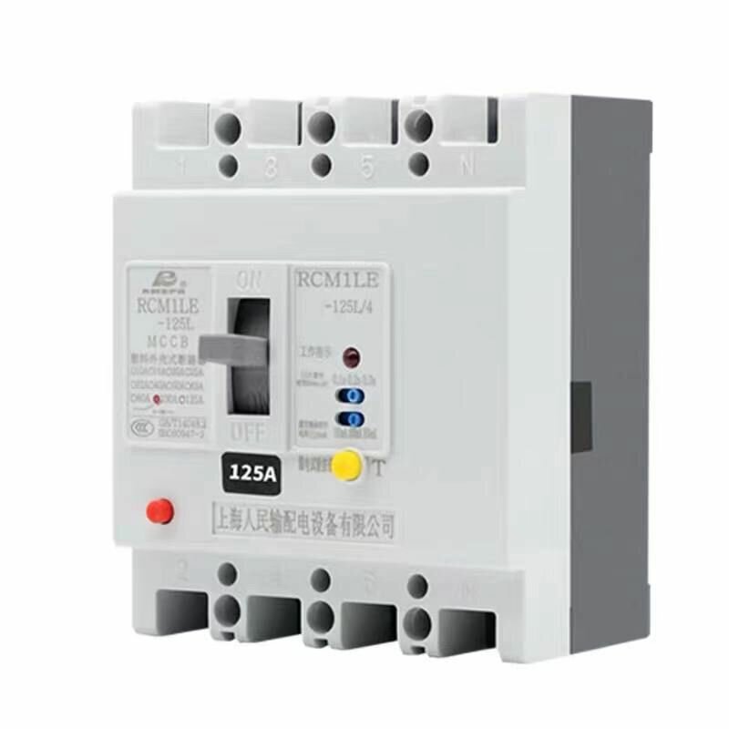 Шанхайский народный автоматический выключатель дифференциального тока CM1LE, трехфазный четырехпроводной защитный выключатель дифференциального тока 4P 380В, выключатель защиты от перегрузки по дифференциальному току.