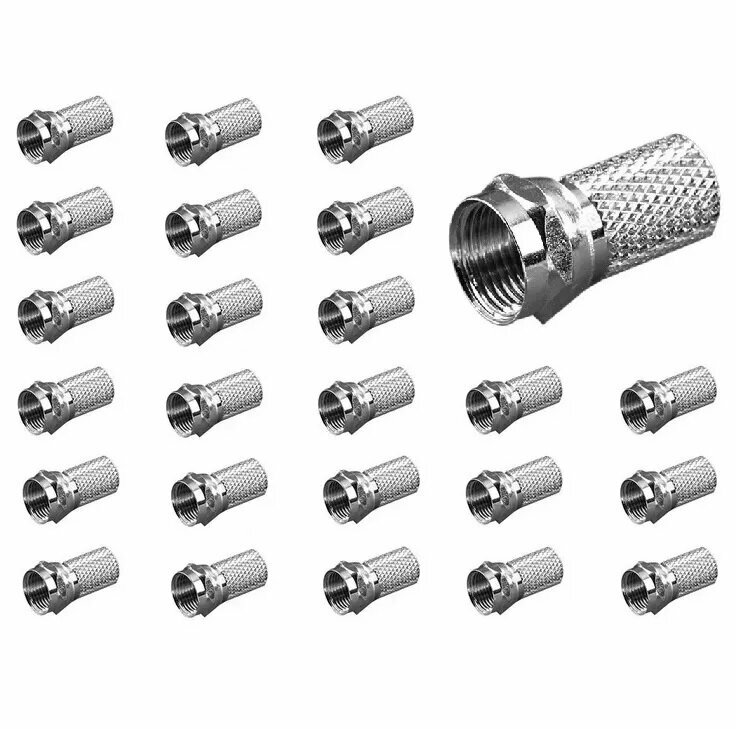 F-разъем RG-6, штекер F антенный, для антенного кабеля, комплект 25шт