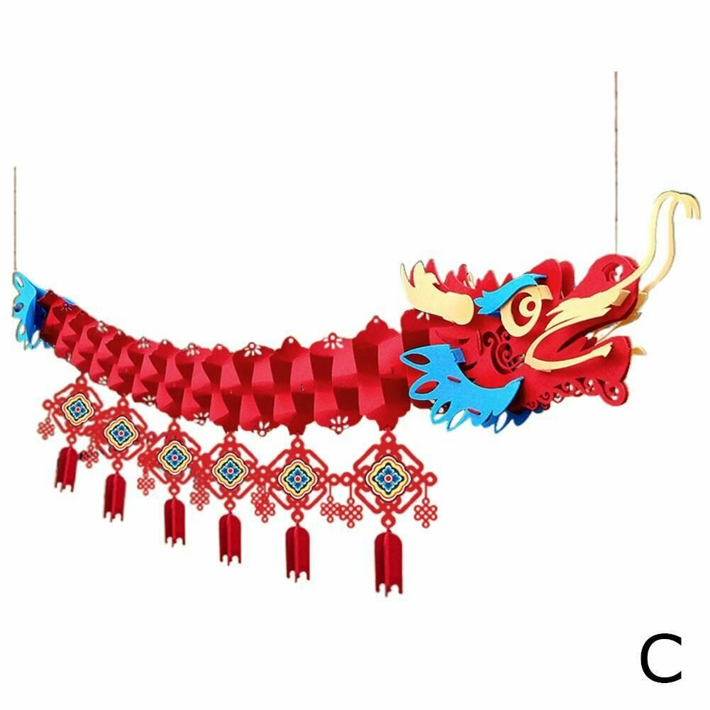 3D Chinese Paper Dragon, подвесное украшение, украшение весеннего фестиваля