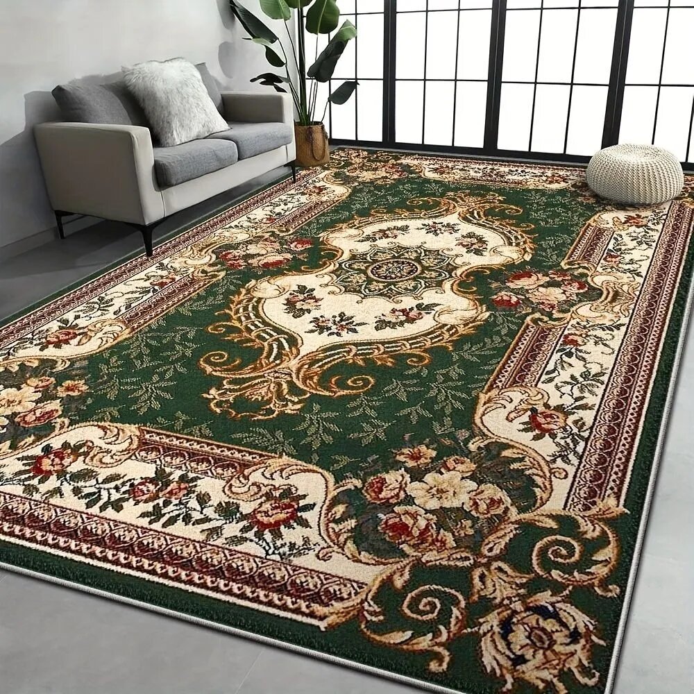 Ковер придверный 150x200 см с классическим узором, зеленый ковер для гостиной