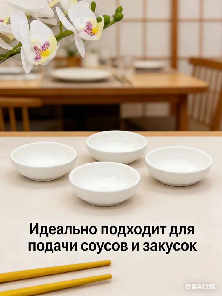 Розетка для варенья "Предметы для сервировки стола", диаметр 7 см, 4 шт