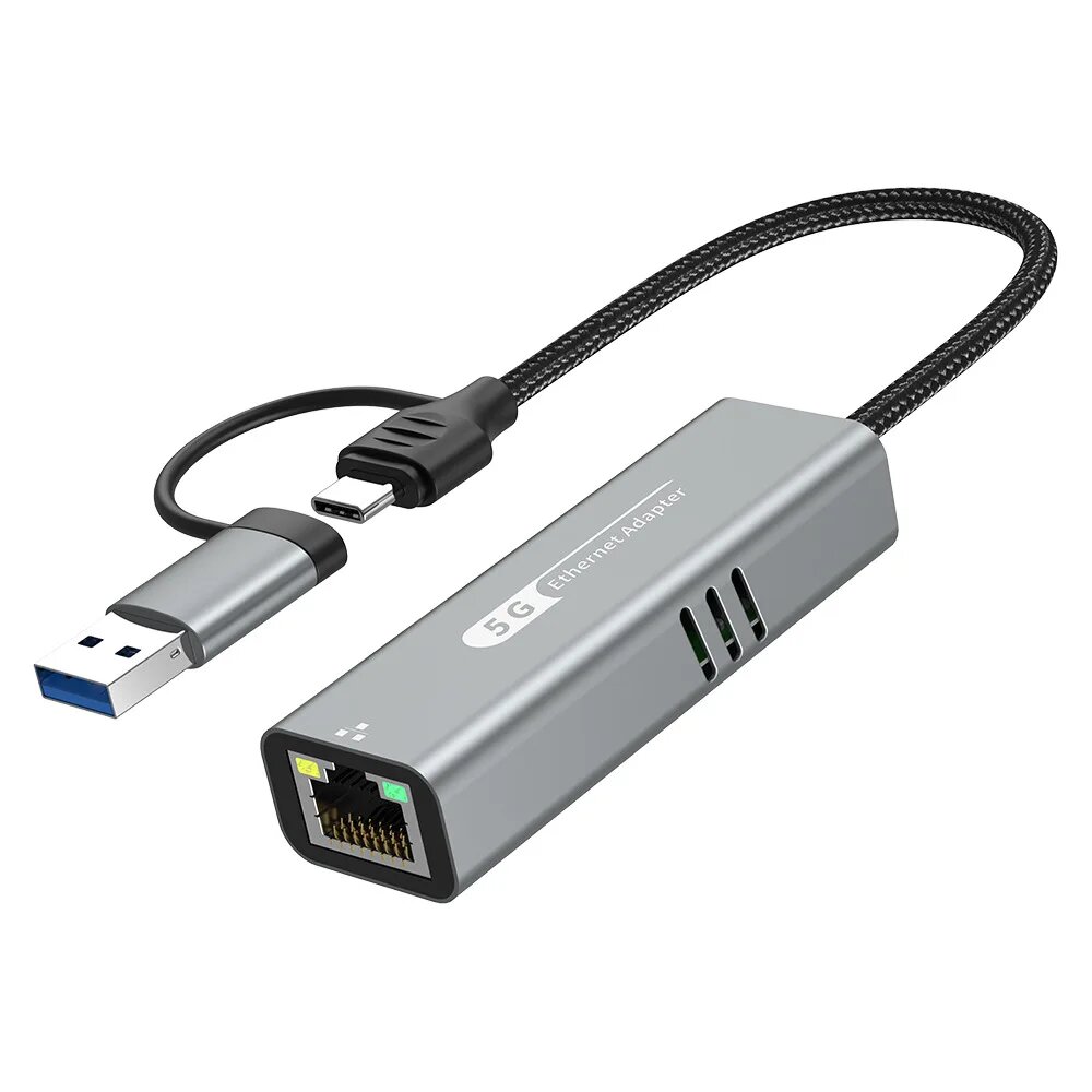 KEBIDUMEI USB Ethernet адаптер 5000 Мбит/с Type-C на RJ45