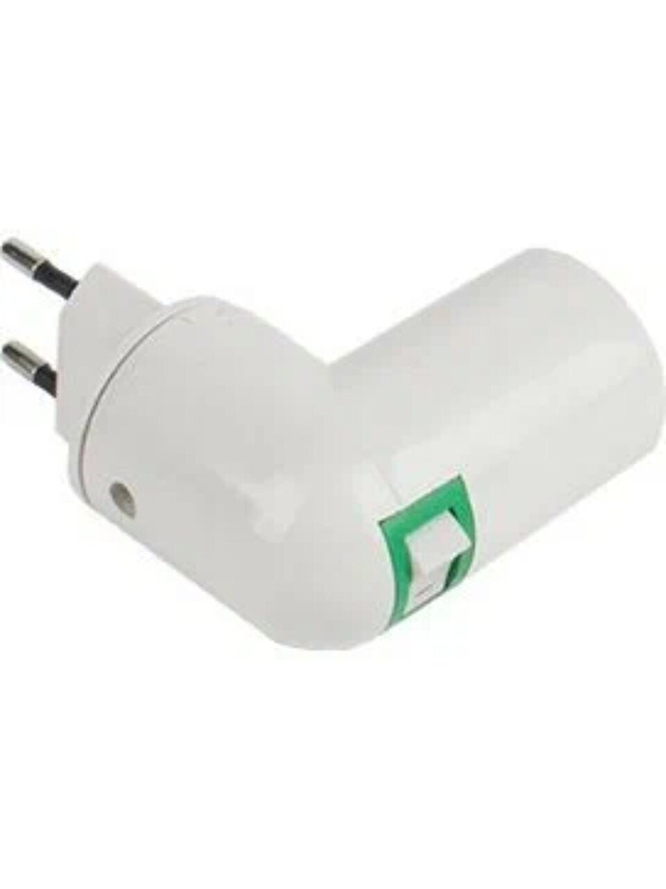 Переходник Ecola Base APT4SWEAY с выключателем, вилка-патрон E14, белый цвет, компактный сетевой адаптер для ламп