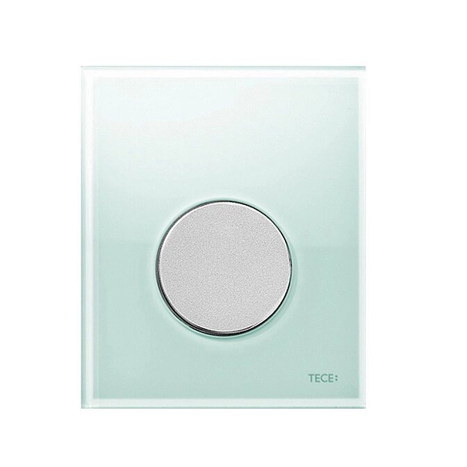 Панель смыва для писсуара TECE TECEloop 9242652 стеклянная, стекло зеленое, клавиша хром матовый