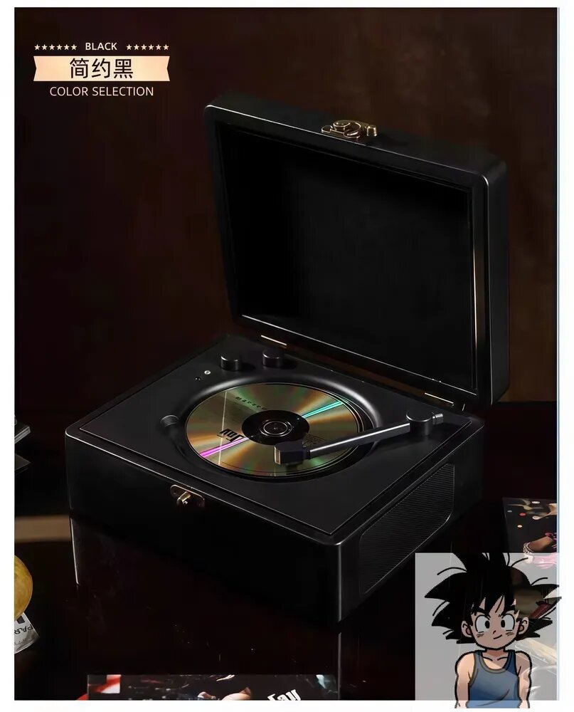 Ретро CD-плеер для дома и офиса, портативный CD-проигрыватель с USB, Bluetooth, поддержка CD/CD-R/CD-RW/MP3