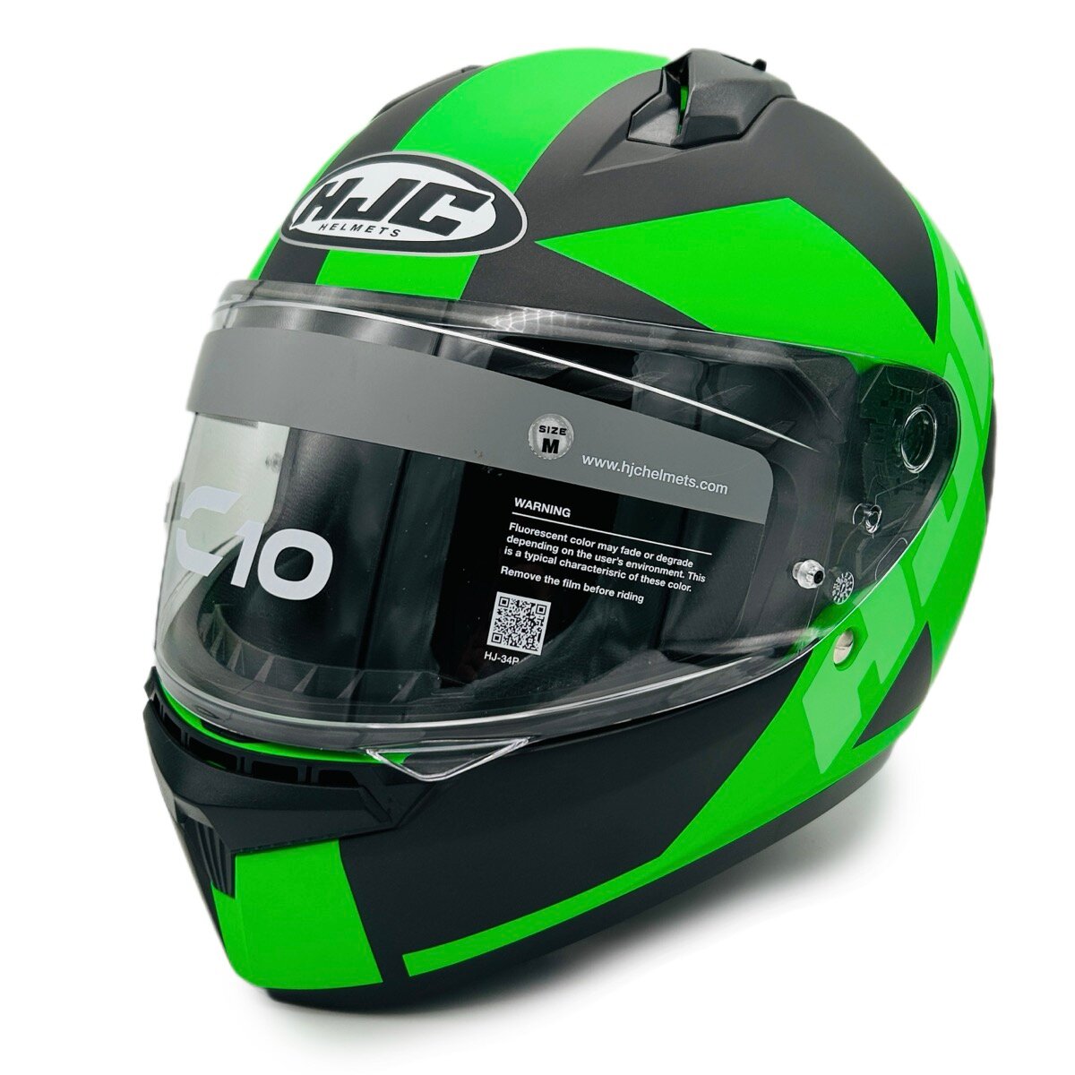 Мотошлем HJC C-10 TEZ MC4HSF. M. Черный-зеленый
