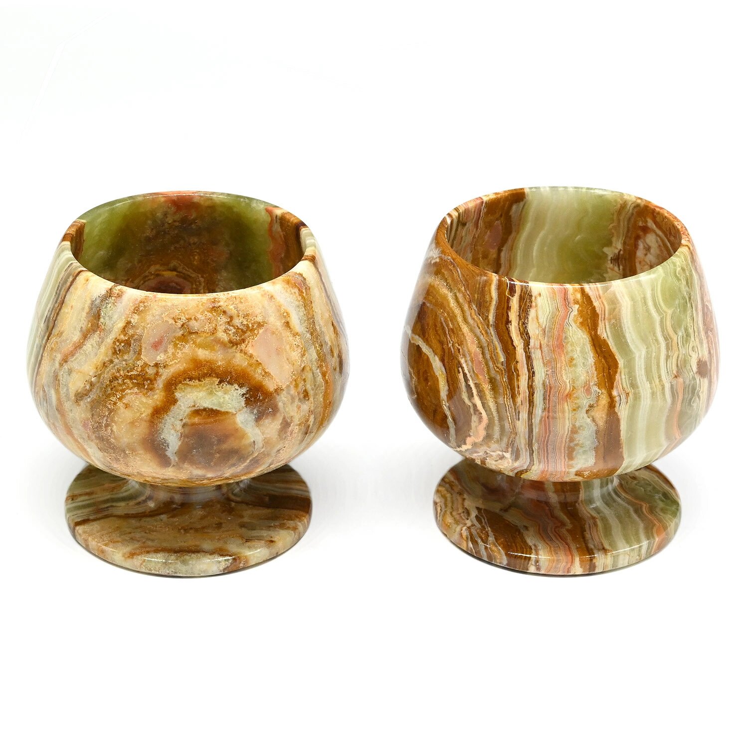 Бокалы подарочные для коньяка 100мл 2 шт (75*75*70мм) камень оникс .