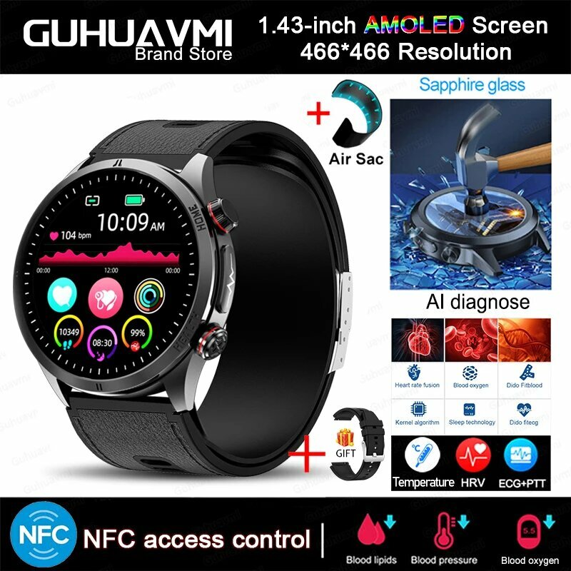 Smart Watch 2026 Black leather