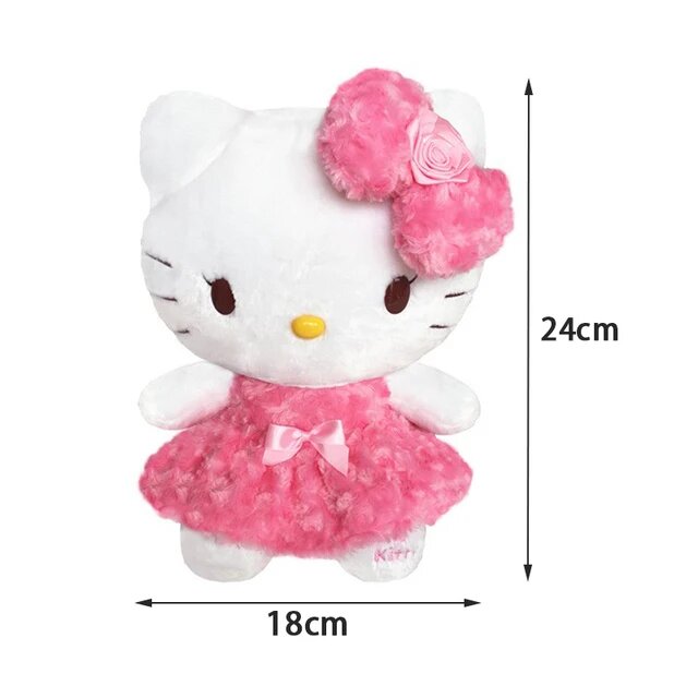 Плюшевая игрушка Hello Kitty 32-24 см с милой розочкой, мультяшный персонаж My Melody, для девочек и детей - подарок на день рождения.
