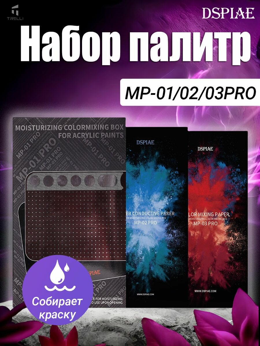 Набор палитр с бумагой, удерживающей краску для моделизма