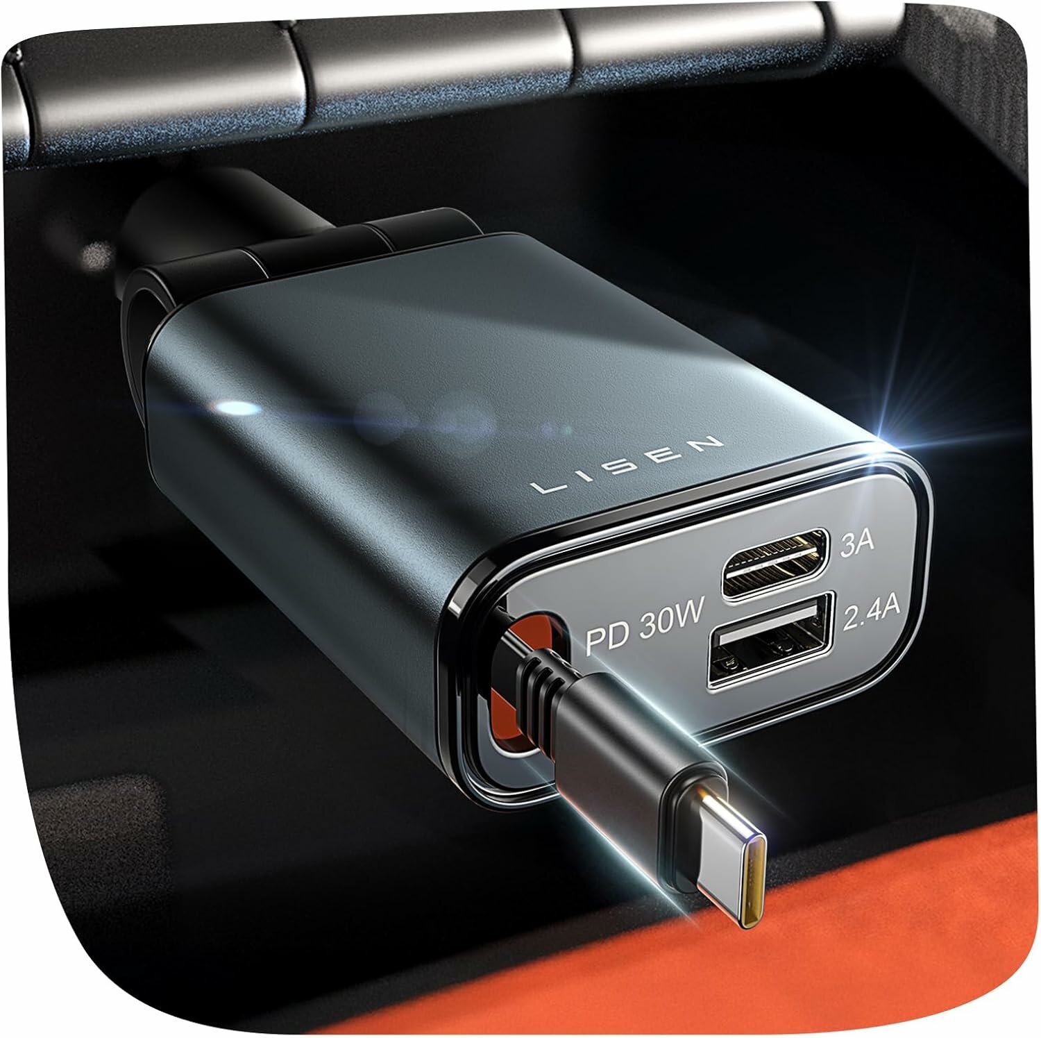 Выдвижное автомобильное зарядное устройство USB C, [обновленное, макс. 72 Вт] Автомобильные аксессуары для F150/Jeep Гаджеты Подарки для мужчин, женщин, подарки ко Дню святого Валентина для мужчин Его автомобильное зарядное устройство для iPhone/Android Г