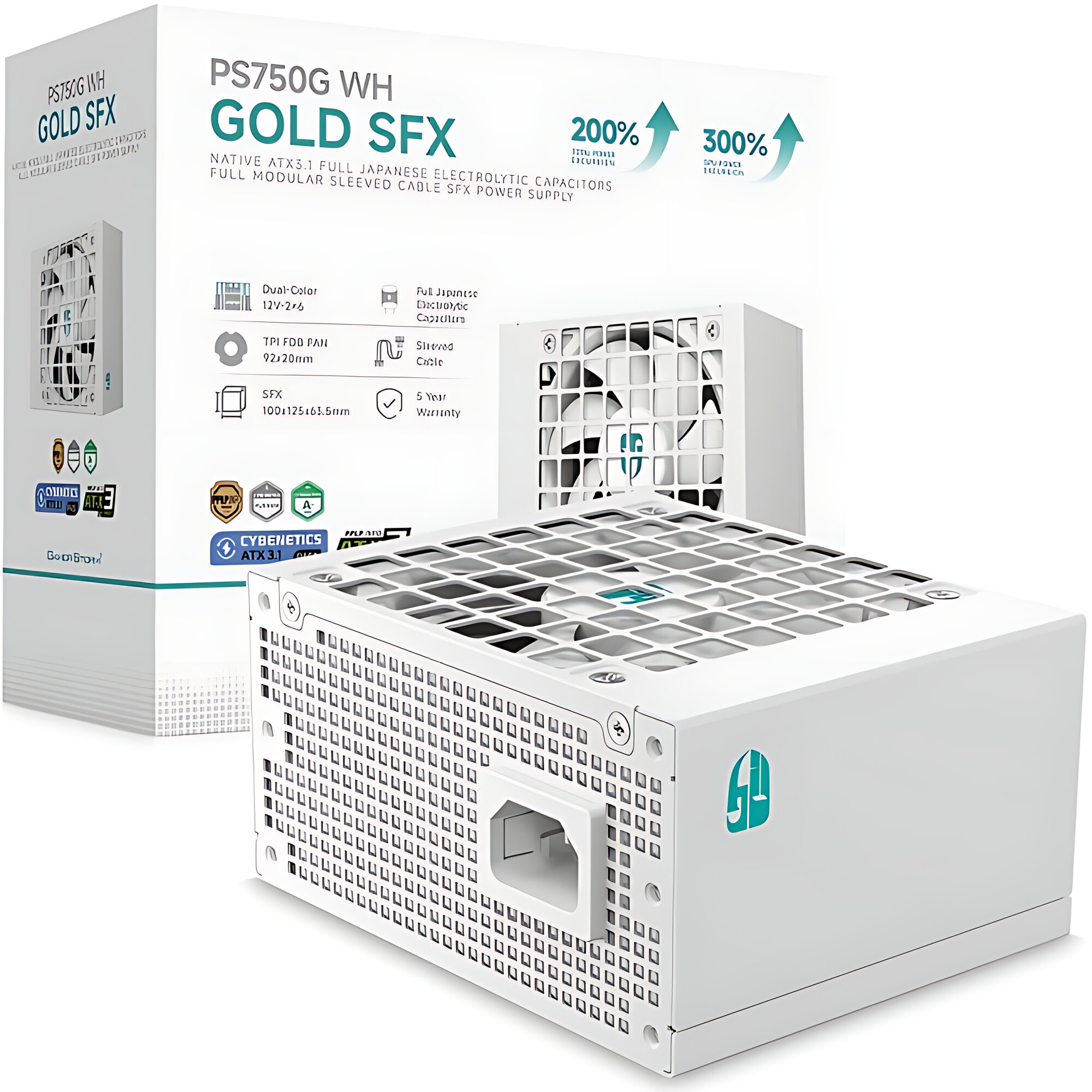 Блок питания Deepcool 750W GAMERSTORM PS750G WH (модульный, 16 Pin PCIe 5.0, Cybenetics Platinum, PPLP Gold, SFX)