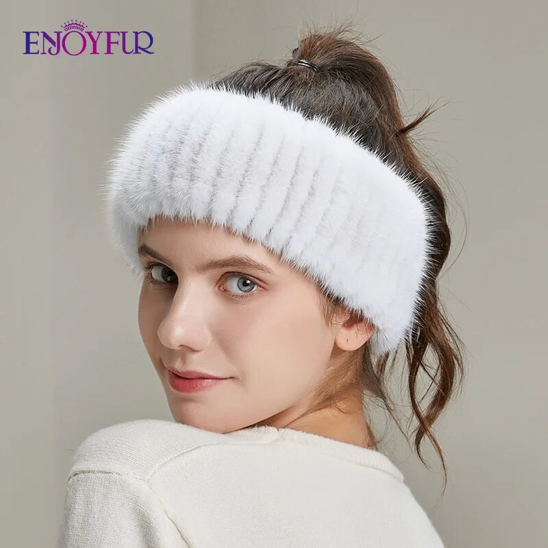 ENJOYFUR Меховая повязка на голову, цвет 04