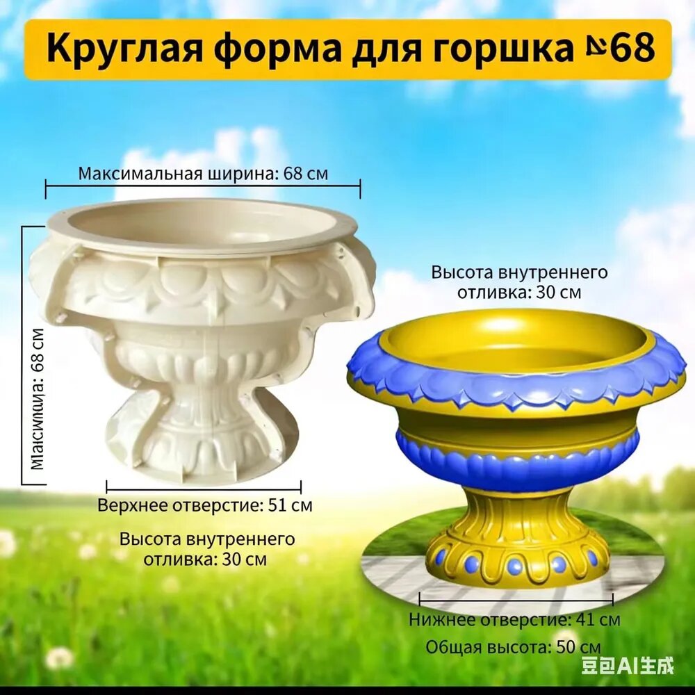 Форма для бетона, цветочная клумба пластиковая, для дома, для цветов, 2 штуки, 25x25x22 см