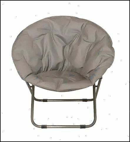 Круглое складное садовое кресло серого цвета с нагрузкой 100 кг для отдыха на природе