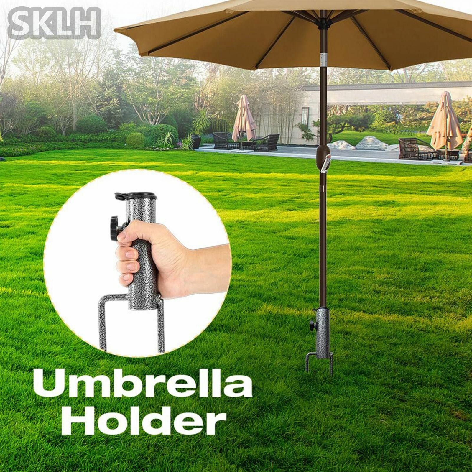 Зонт от солнца уличный с металлическим колышком, сталь, средний размер, для тентов