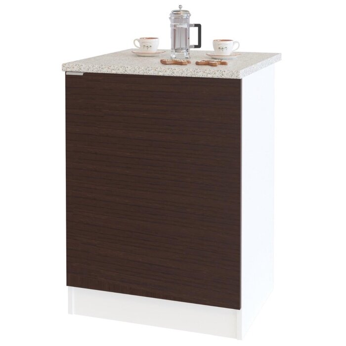 Сокол Стол с полками, 600 × 600 × 850 мм, цвет белый/венге